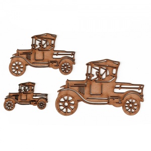 Wood Vintage Car Shape 5 for altered art and craft projects